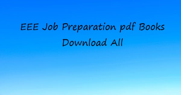 Best EEE Job Preparation Book List 2021 | PDF Download